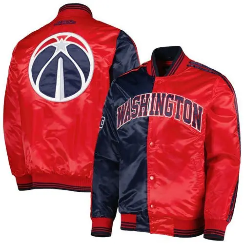 STARTER Red Washington Wizards Fast Break Satin Full-snap Jacket