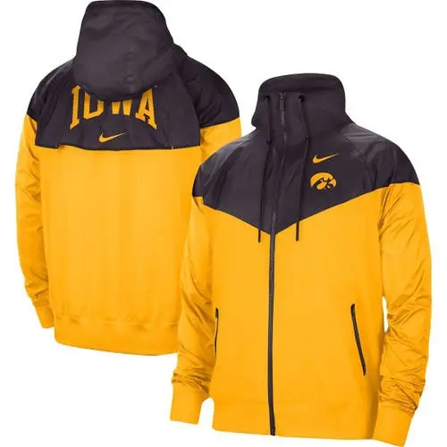 Nike Charcoal/ Iowa Hawkeyes Windrunner Raglan Full-zip Jacket