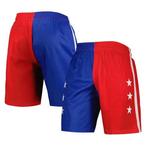 Mitchell & Ness Red Washington Bullets Hardwood Classics 1996 Split Swingman Shorts
