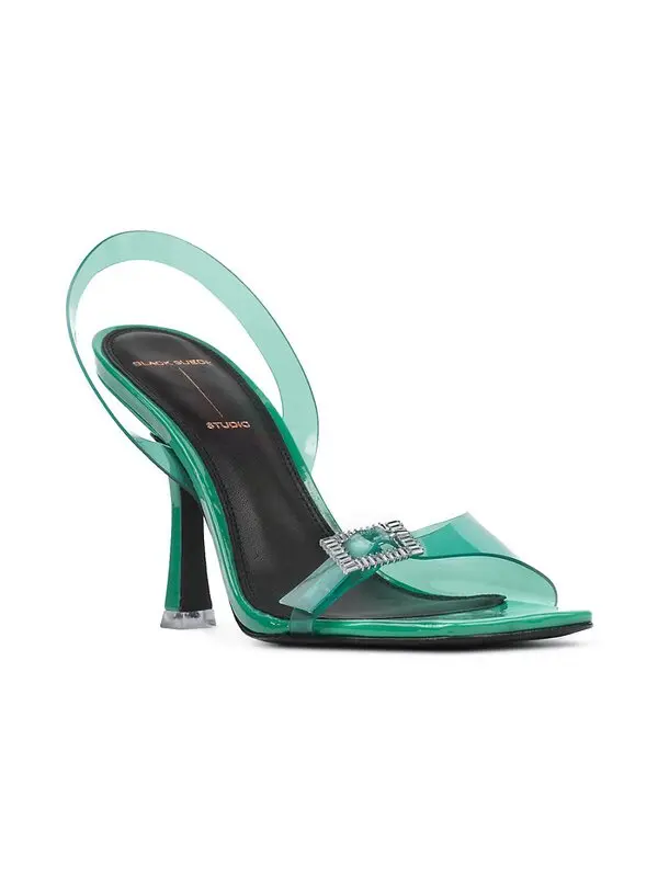 BLACK SUEDE STUDIO Porsha Slingback Sandal