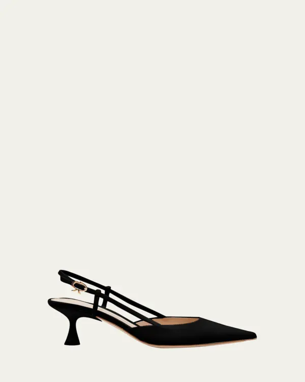GIANVITO ROSSI Ascent 55 Leather Slingback Pumps - Black