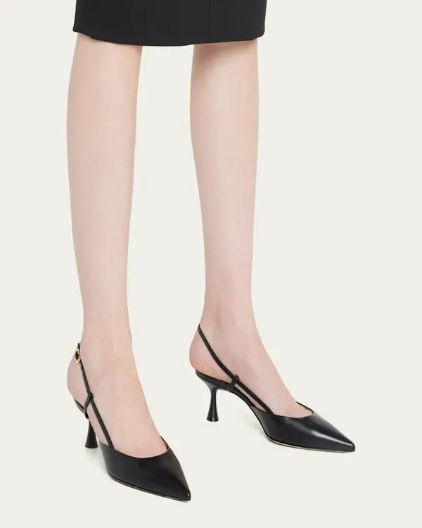 GIANVITO ROSSI Ascent 55 Leather Slingback Pumps - Black