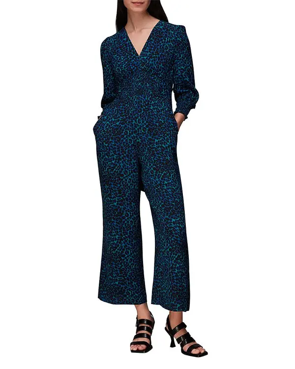Whistles Forest Leopard Print Jumpsuit