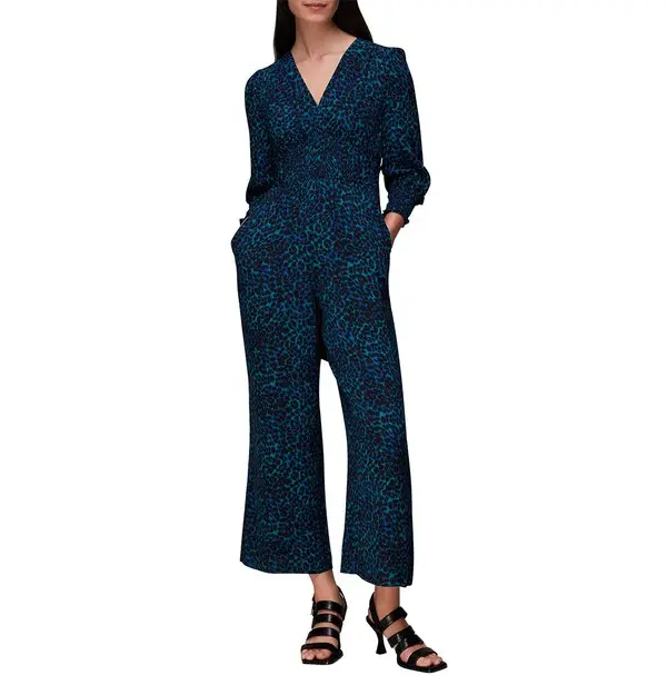Whistles Forest Leopard Print Jumpsuit