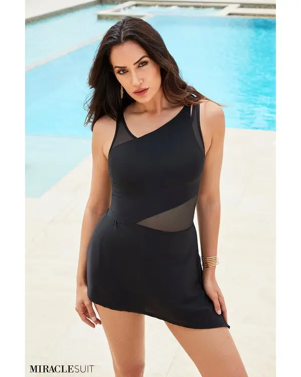 Miraclesuit Network News Alina One-piece Swim Dress - Black