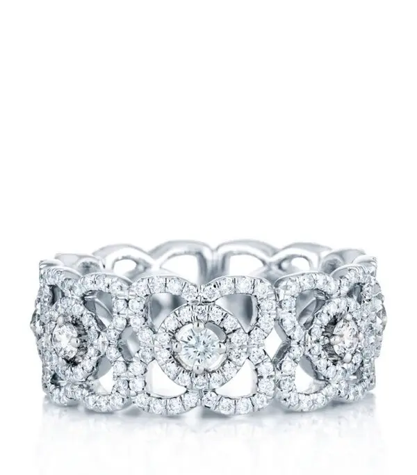 DE BEERS JEWELLERS White Gold Enchanted Lotus Band