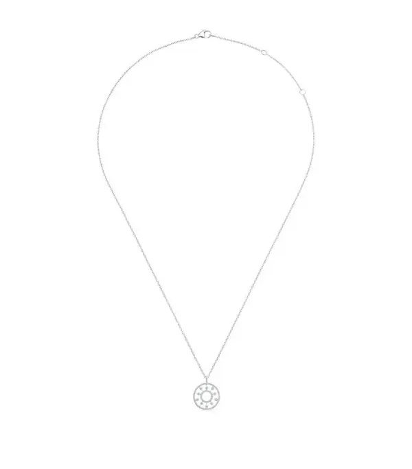 DE BEERS JEWELLERS White Gold And Diamond Dewdrop Medallion Necklace