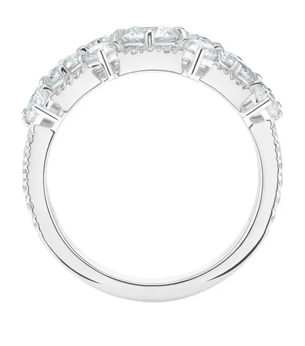 DE BEERS JEWELLERS White Gold And Diamond Arpeggia Three Row Ring