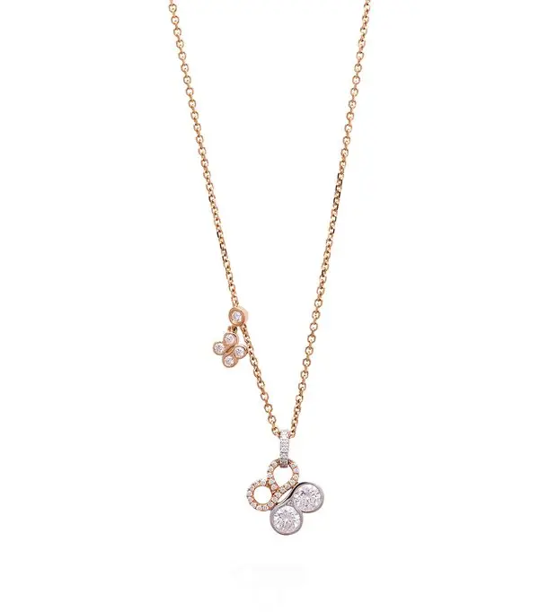 BOODLES Platinum And Diamond Be Necklace - Rose Gold