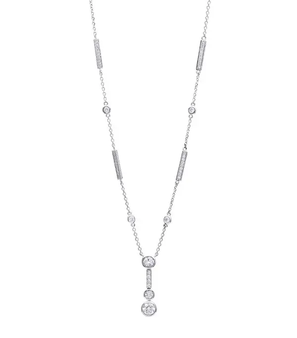 BOODLES Platinum And Diamond Waterfall Necklace - Silver