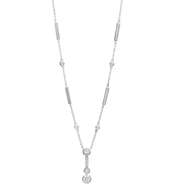 BOODLES Platinum Diamond Waterfall Necklace - Silver