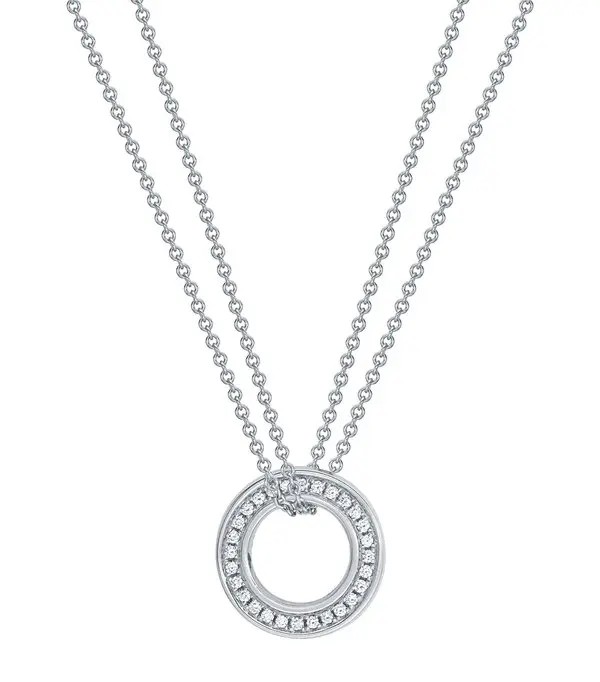 BOODLES White And Diamond Roulette Pendant Necklace - Gold