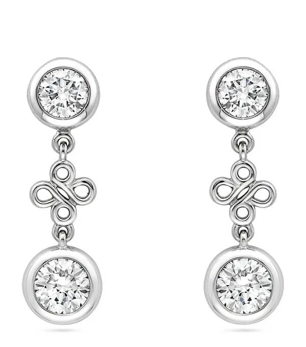 BOODLES Platinum And Diamond Beach Dangle Earrings - Silver