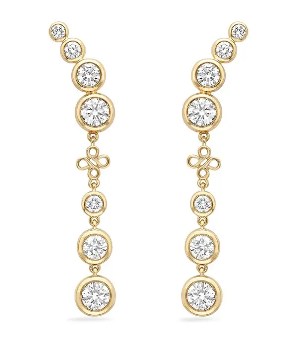 BOODLES Gold And Diamond Long Beach Dangle Earrings - Yellow