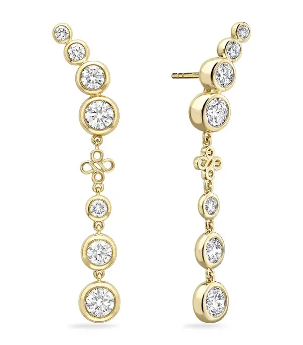 BOODLES Gold And Diamond Long Beach Dangle Earrings - Yellow