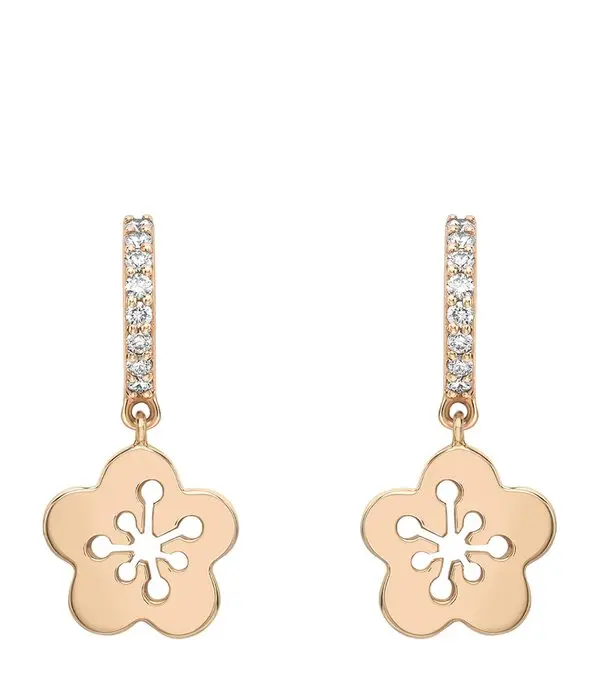 BOODLES And Diamond Mini Blossom Drop Earrings - Rose Gold