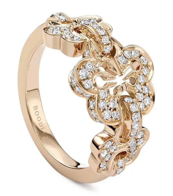 BOODLES Blossom Triple-motif Ring - Rose Gold