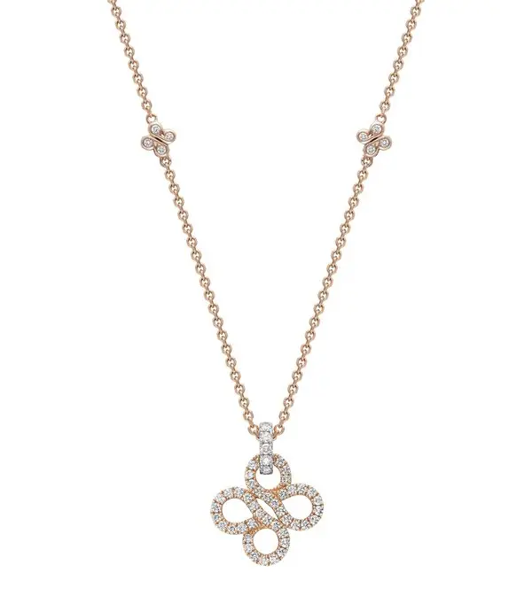 BOODLES Rose Gold, Platinum And Diamond Be Pendant Necklace - Silver
