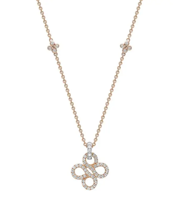 BOODLES Rose Gold, Platinum, And Diamond Pendant Necklace