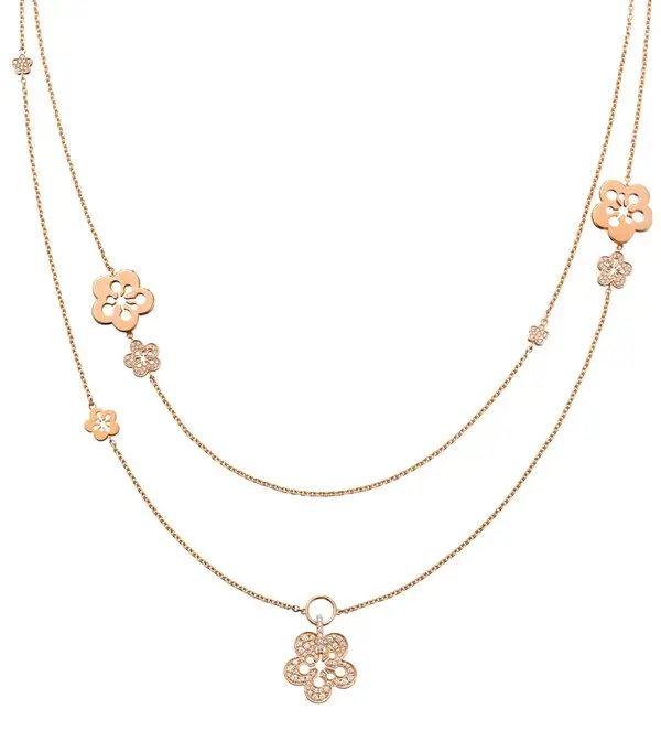 BOODLES Rose And Diamond Blossom Classic Long Necklace - Gold
