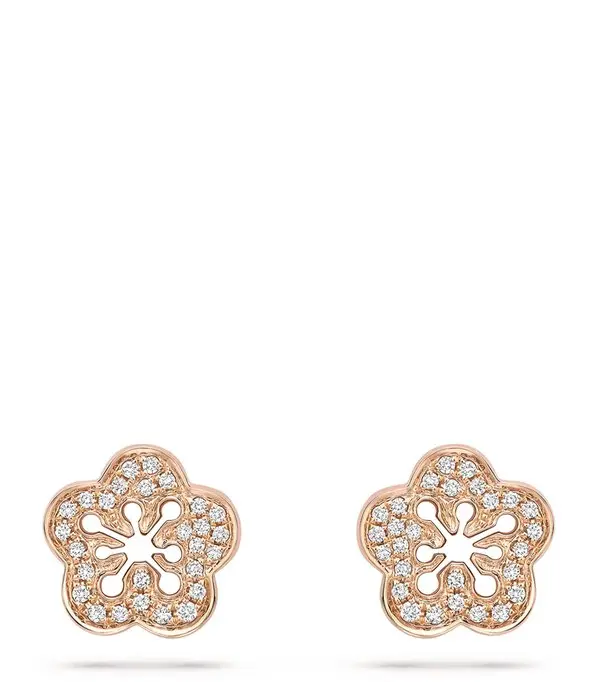 BOODLES And Diamond Blossom Stud Earrings - Rose Gold