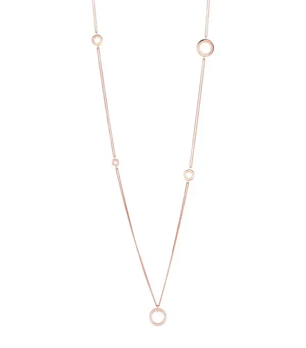 BOODLES Rose And Diamond Long Mini Roulette Necklace - Gold