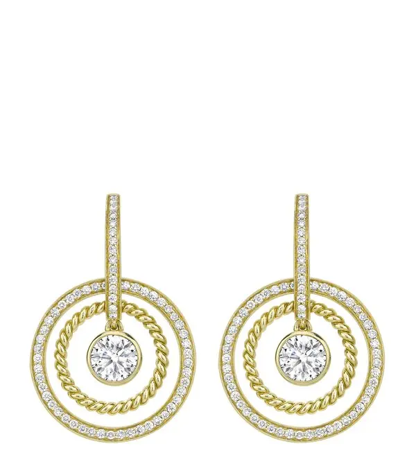 BOODLES Yellow And Diamond Roulette Double-hoop Earrings - Gold