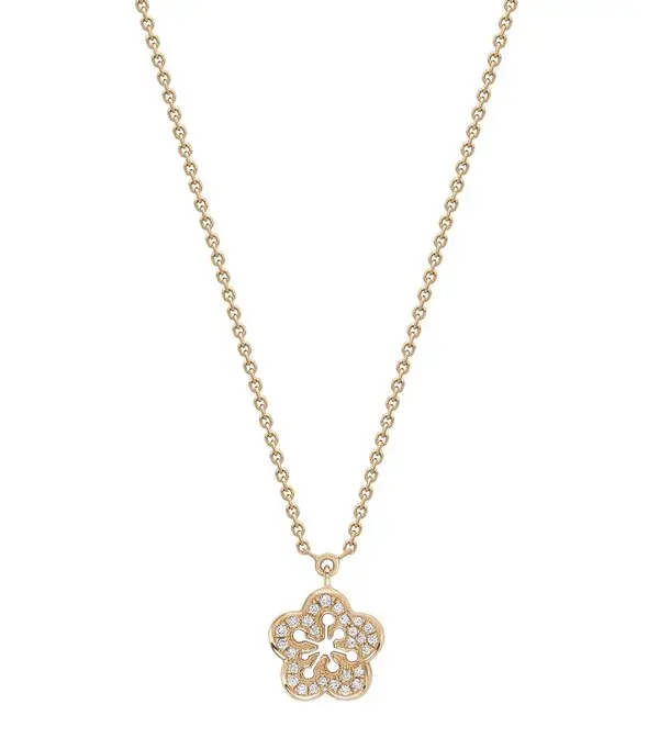 BOODLES Mini And Diamond Blossom Pendant Necklace - Rose Gold