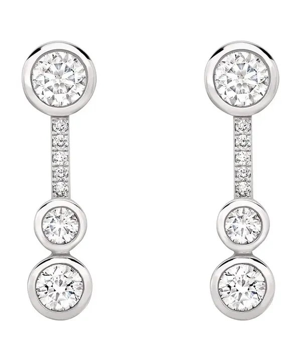 BOODLES Platinum And Diamond Waterfall Drop Earrings - Silver
