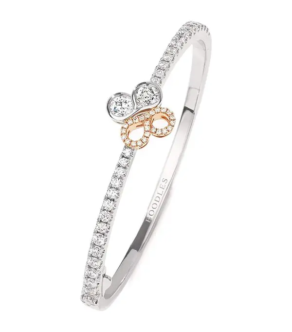 BOODLES Platinum, Rose Gold And Diamond Be Bangle - Silver
