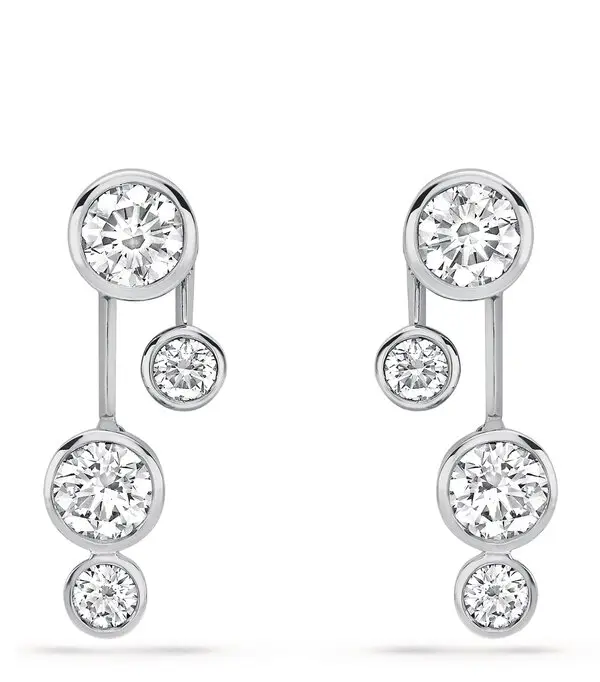 BOODLES Platinum And Diamond Raindance Earrings - Silver