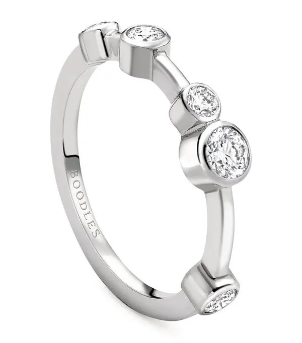BOODLES Platinum And Diamond Half-hoop Ring - Silver