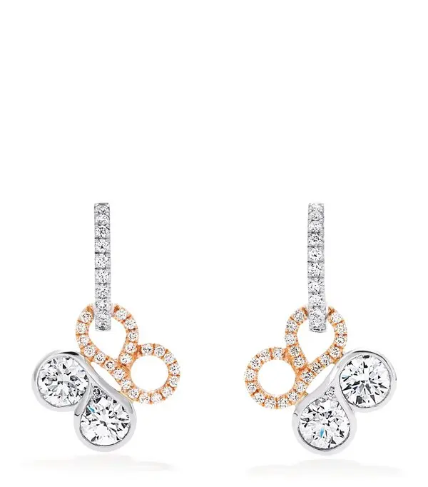 BOODLES Platinum And Diamond Be Earrings - Rose Gold