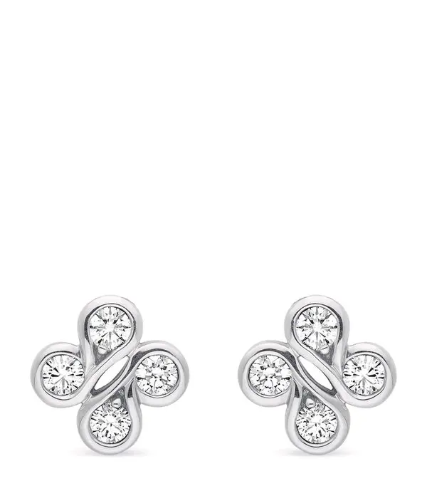 BOODLES Gold And Diamond Be Stud Earrings - White