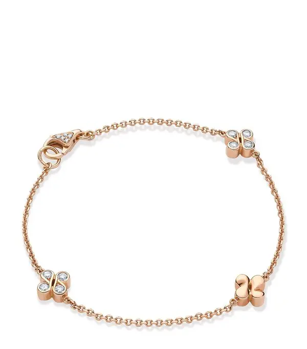 BOODLES And Diamond Be Triple Charm Bracelet - Rose Gold