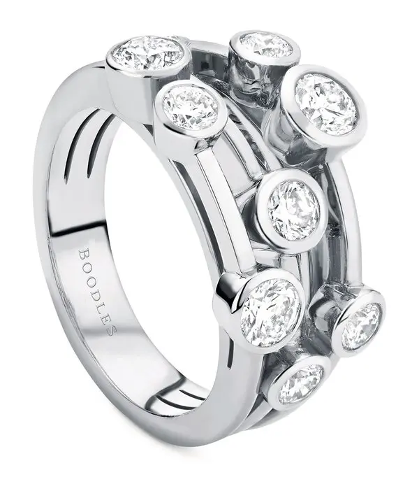 BOODLES Platinum And Diamond Raindance Ring - Silver
