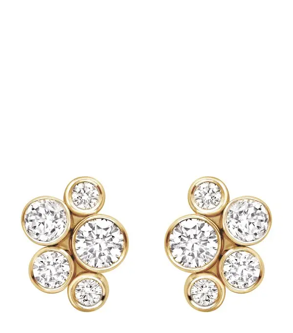 BOODLES Yellow Diamond Raindance Cluster Stud Earrings - Gold