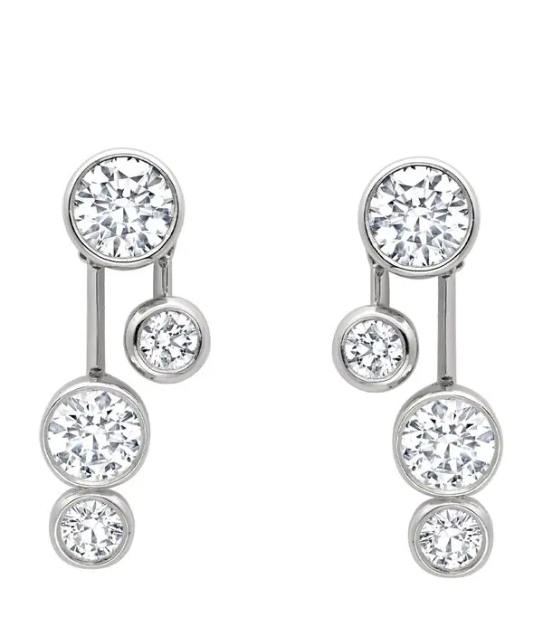 BOODLES Platinum And Diamond Raindance Drop Earrings - Silver