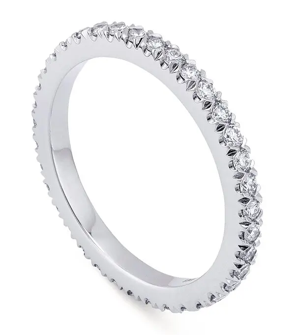 BOODLES Platinum And Diamond Vintage Wedding Band - Silver