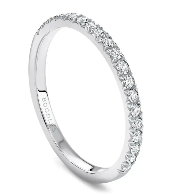 BOODLES Platinum And Diamond Vintage Wedding Band - Silver
