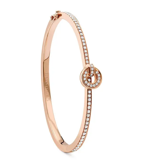 BOODLES Rose And Diamond Roulette Flip Bangle - Gold