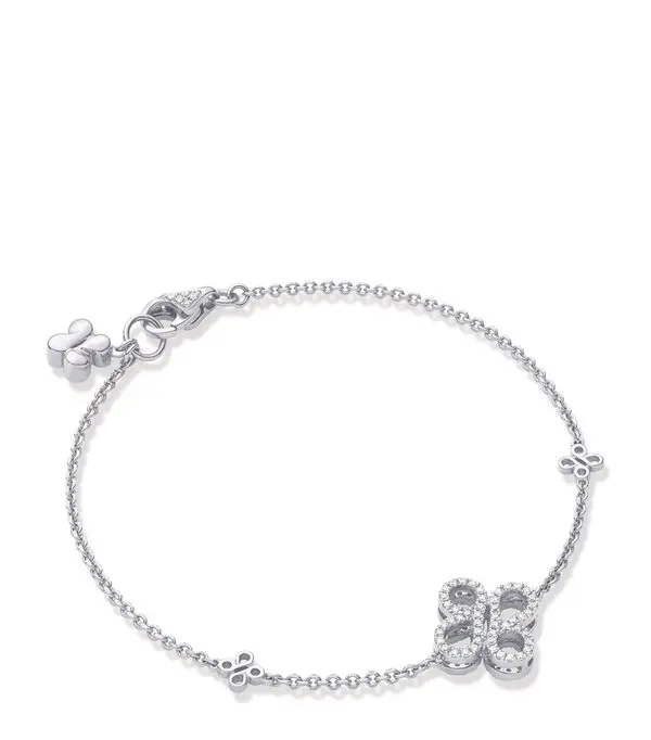 BOODLES Gold And Diamond Be Charm Bracelet - White