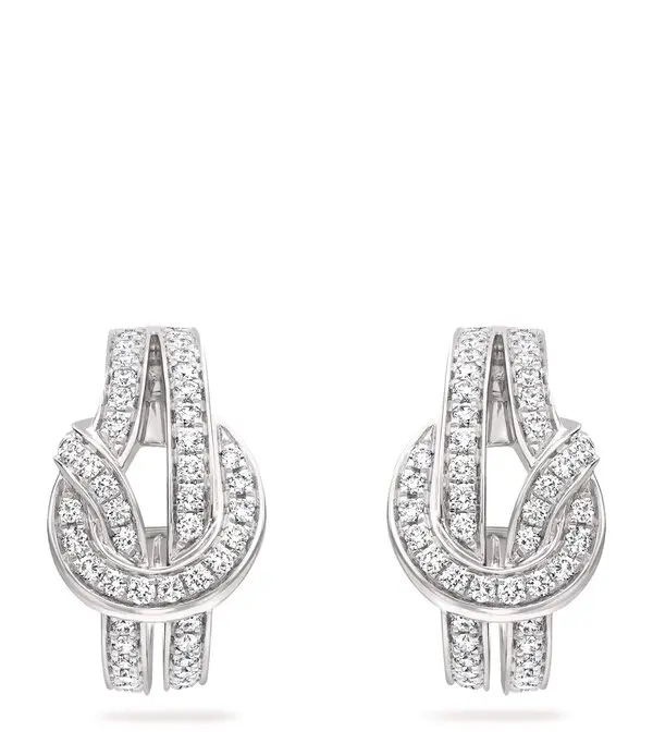 BOODLES White And Diamond Knot Earrings - Gold