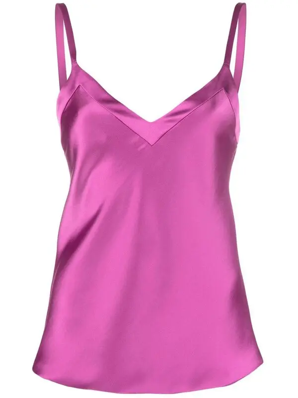 BLANCA VITA V-neck Satin Top