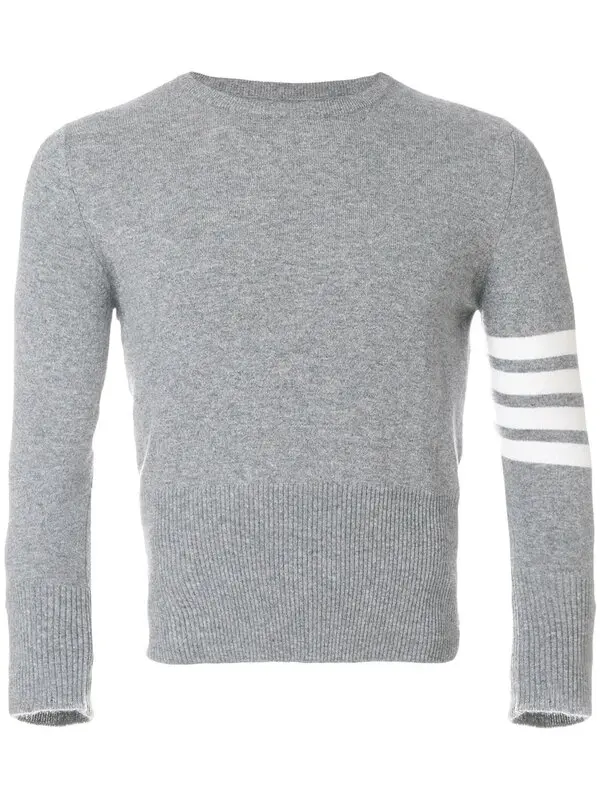 Thom Browne 4-bar Short Cashmere Pullover - Grey