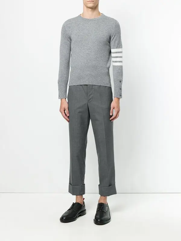 Thom Browne 4-bar Short Cashmere Pullover - Grey