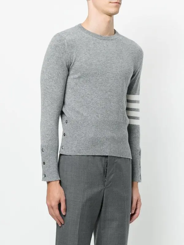 Thom Browne 4-bar Short Cashmere Pullover - Grey