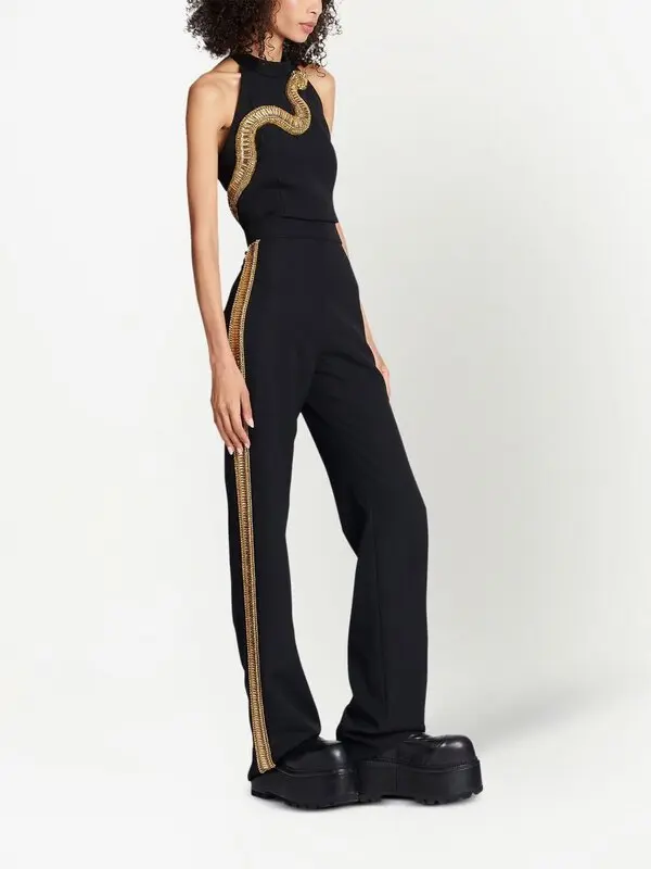Balmain Sequin-embellished Wide-leg Trousers