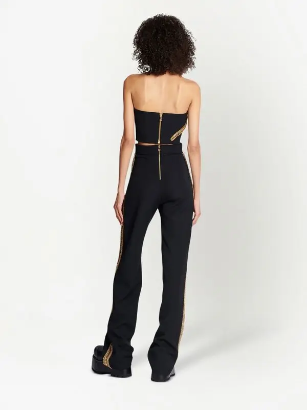 Balmain Sequin-embellished Wide-leg Trousers