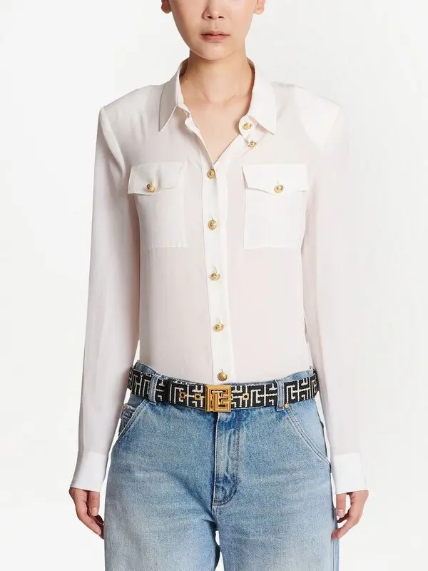 Balmain Monogram-Pattern Belt In Black - 50% Off | Editorialist display picture 3